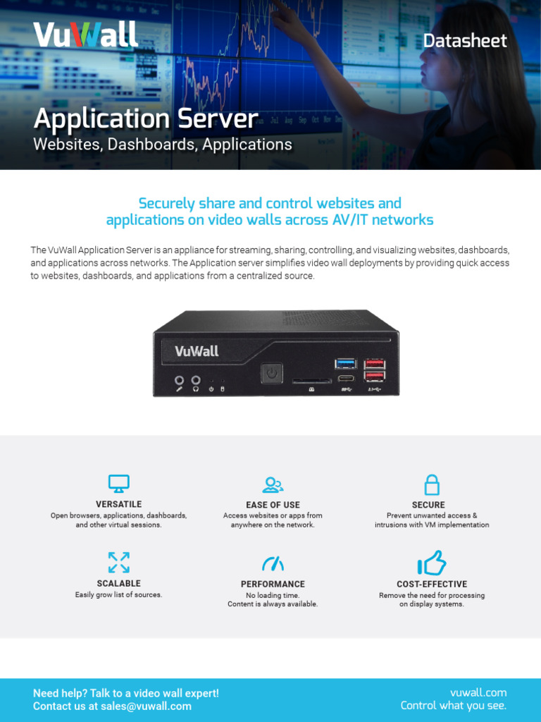 VuWall Application Server Datasheet | PDF | Ip Address | Computer Architecture