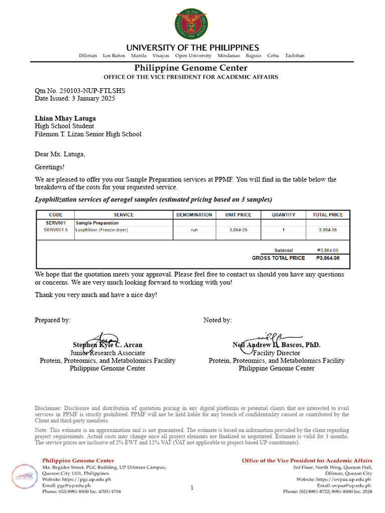 2025 01 03 Mx. Latuga FTLSHS | PDF