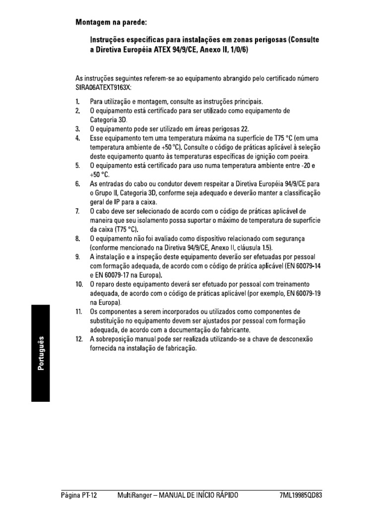 Manual de Inicio Rapido Multiranger 100 Portugues | PDF