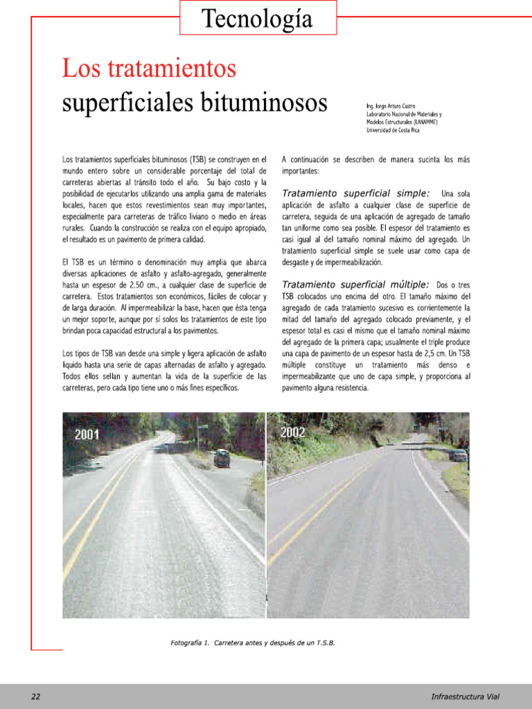 Los Tratamientos Superficiales Bituminosos - Jorge a. Castro | PDF