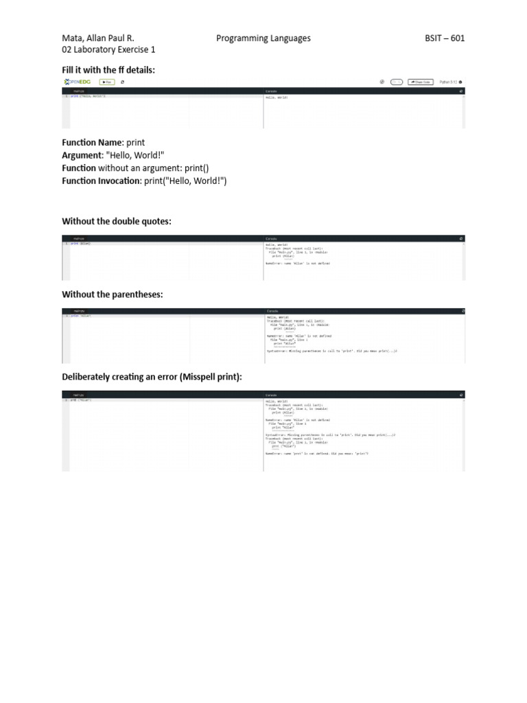 Mata 02 Laboratory Exercise 11 | PDF