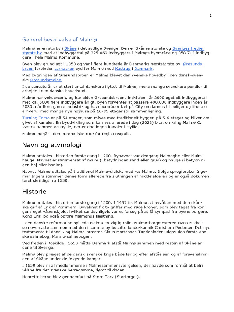 Malmö - the city of possibilities | PDF