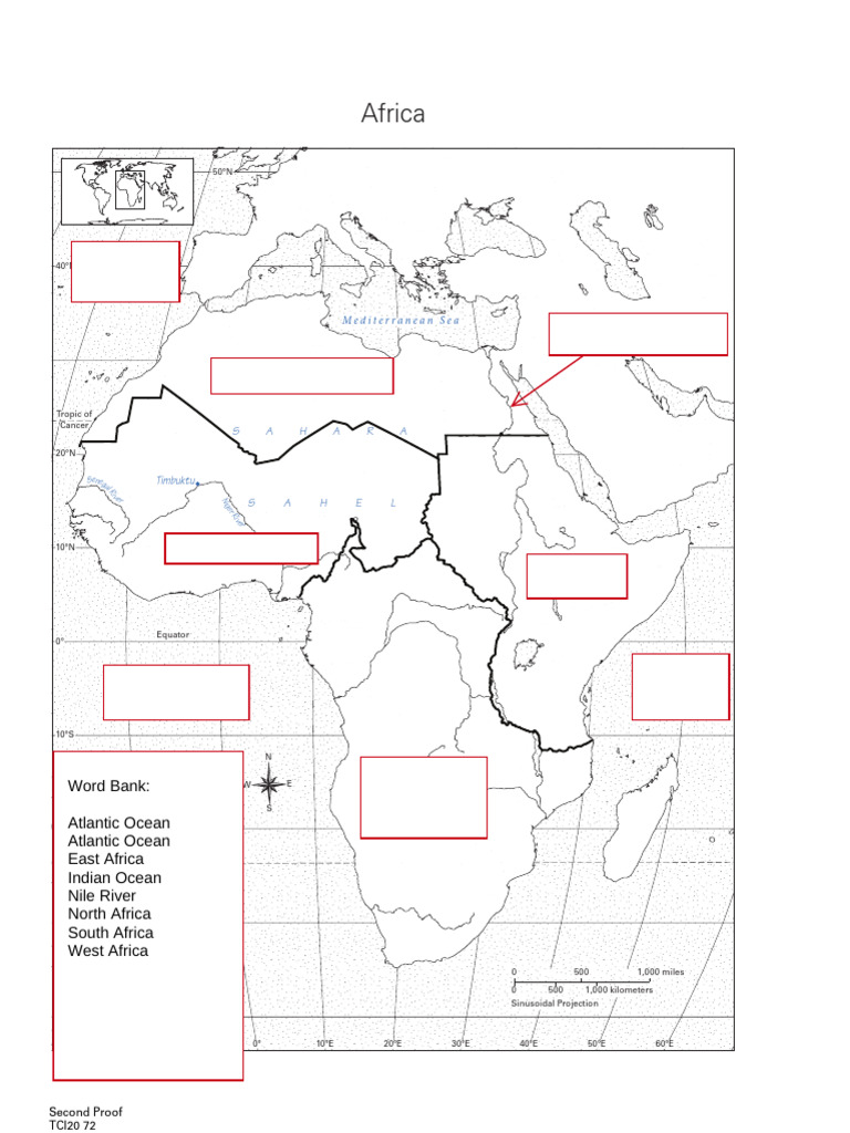 Africa Map and Questions | PDF | Africa | West Africa