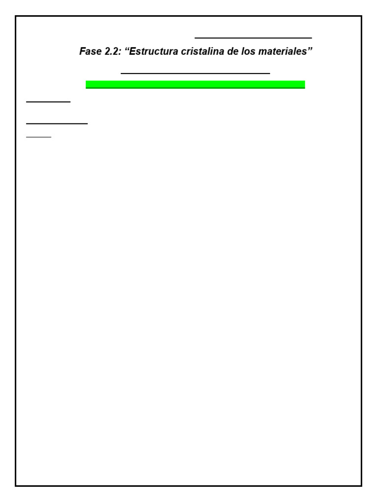 ACT. FUNDAMENTAL 3 ÍNDICE 2.2 - ESTRUCTURAS CRISTALINAS DE LOS METALES 18-Feb2025 | PDF ...
