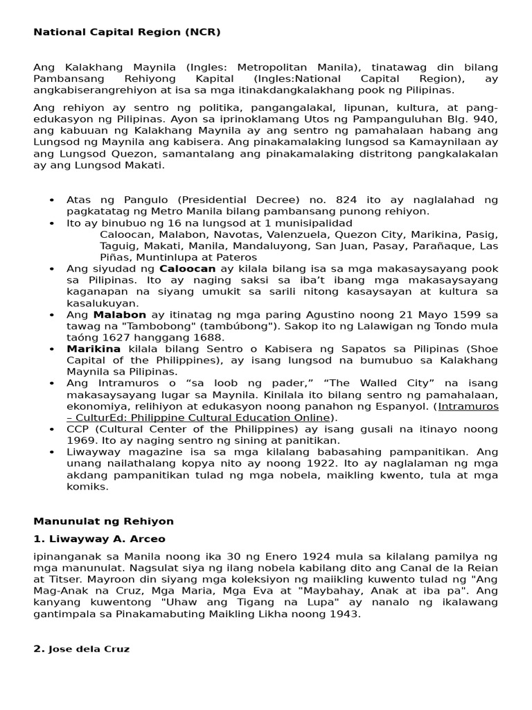 National Capital Region | PDF