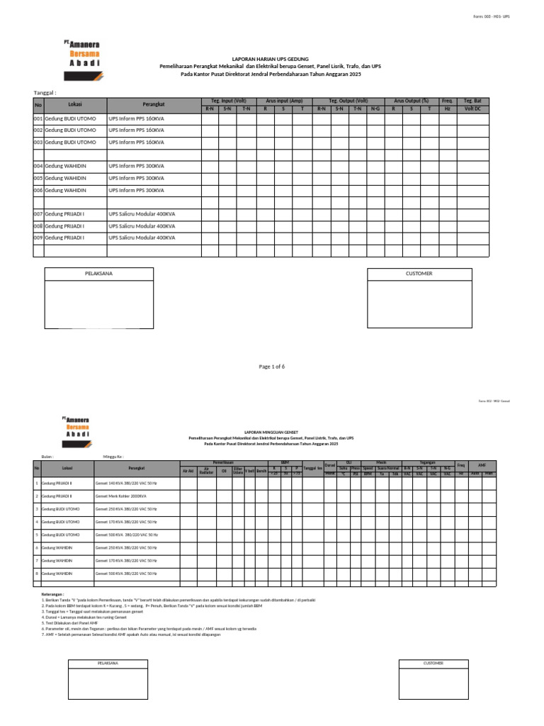 Ceklis Harian 2025 | PDF
