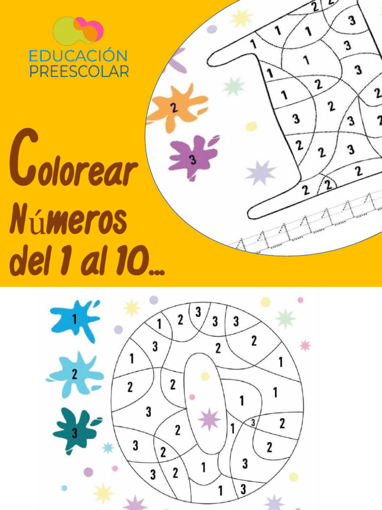 Colorear Números del 1 al 10 | PDF