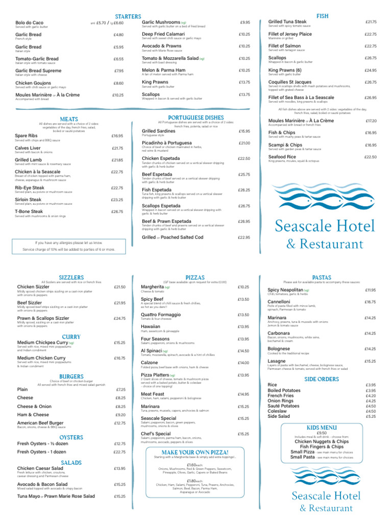 Seascale - Main Menu - Jun 2024 | PDF