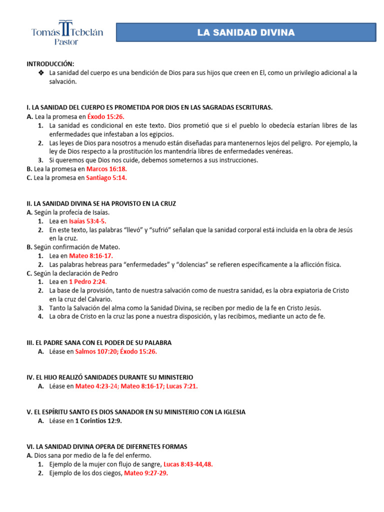 Promesas de Sanidad Divina en la Biblia | PDF | Jesús | Curación por la fe