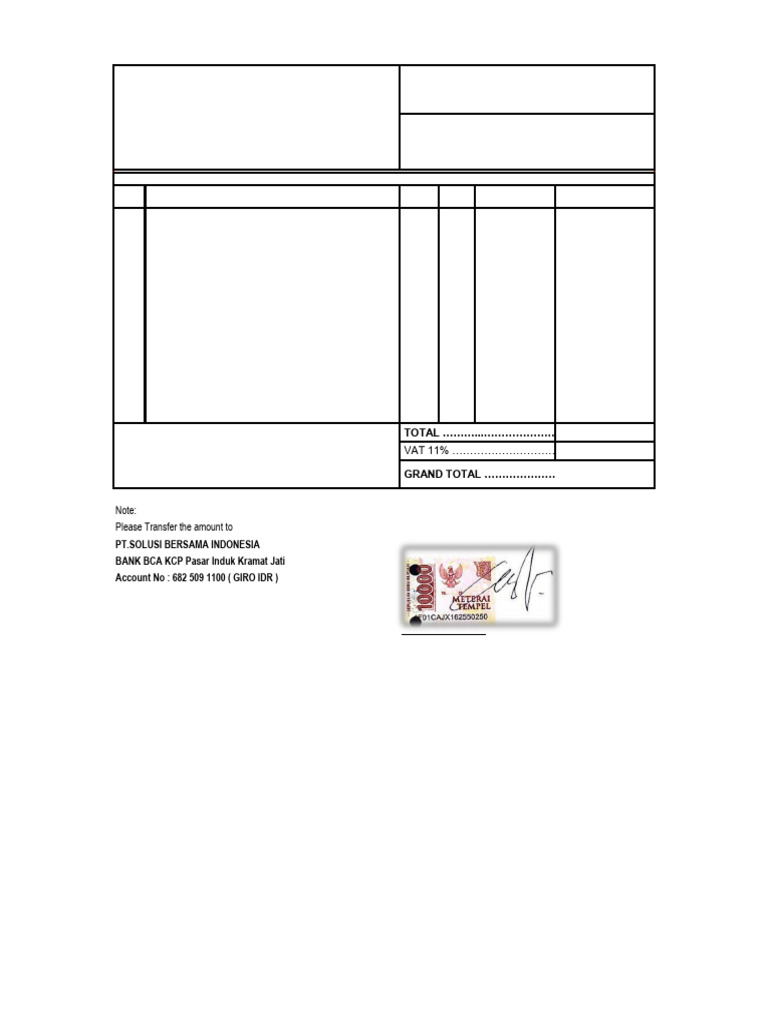 Invoice 1035-SBI Nippon | PDF