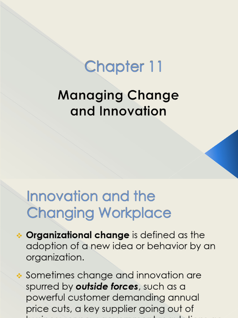 CH 11 Managing Change and Innovation 2022 | PDF | Organization ...