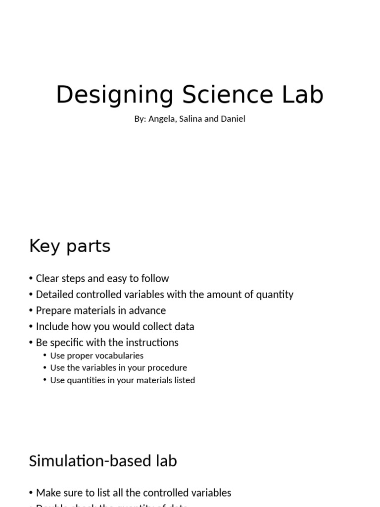 Designing Science Lab | PDF