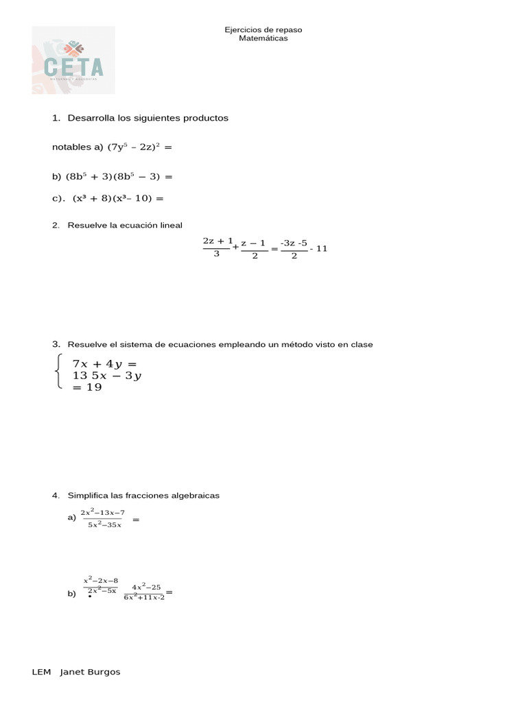REPASO Mate 2 Sem | PDF