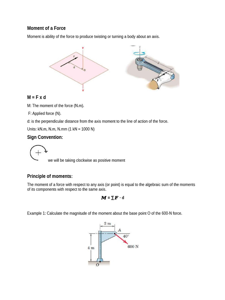 Moment of A Force | PDF