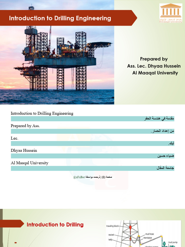 Introduction To Drilling Engineering (1) - Ar | PDF