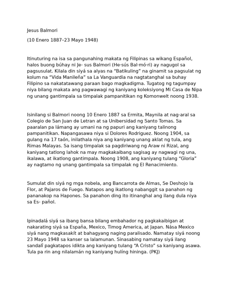 Jesus Balmori | PDF