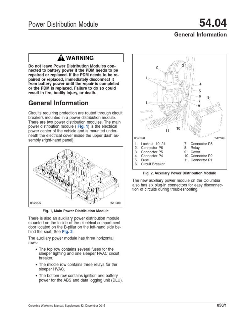 Freightliner Columbia PDM Power Distribution Module | PDF | Electrical ...