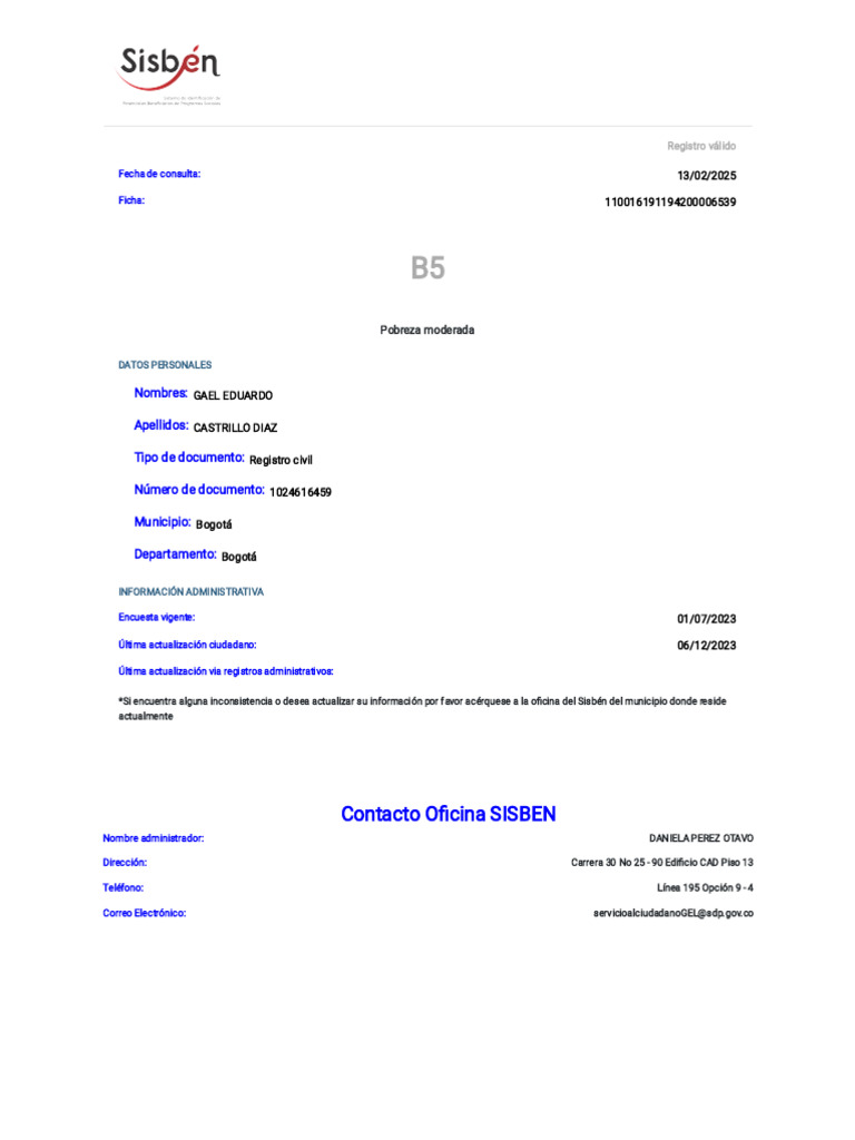 Sisbén IV | PDF