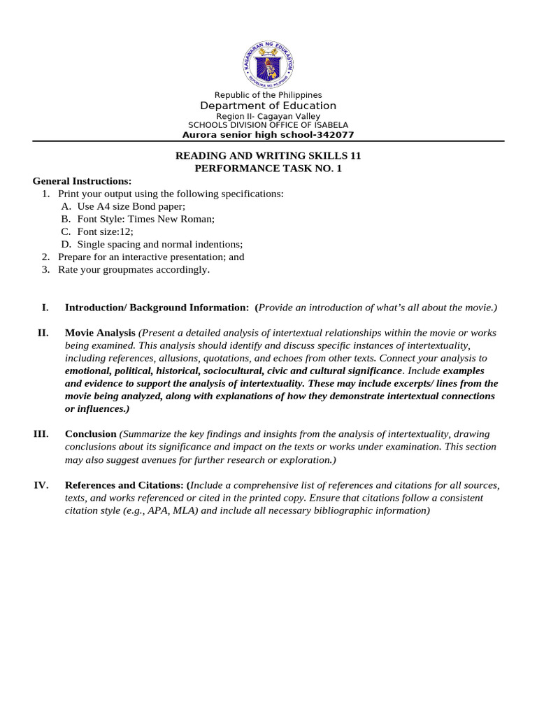 RW - Peta 1 4TH Quarter | PDF | Intertextuality | Citation