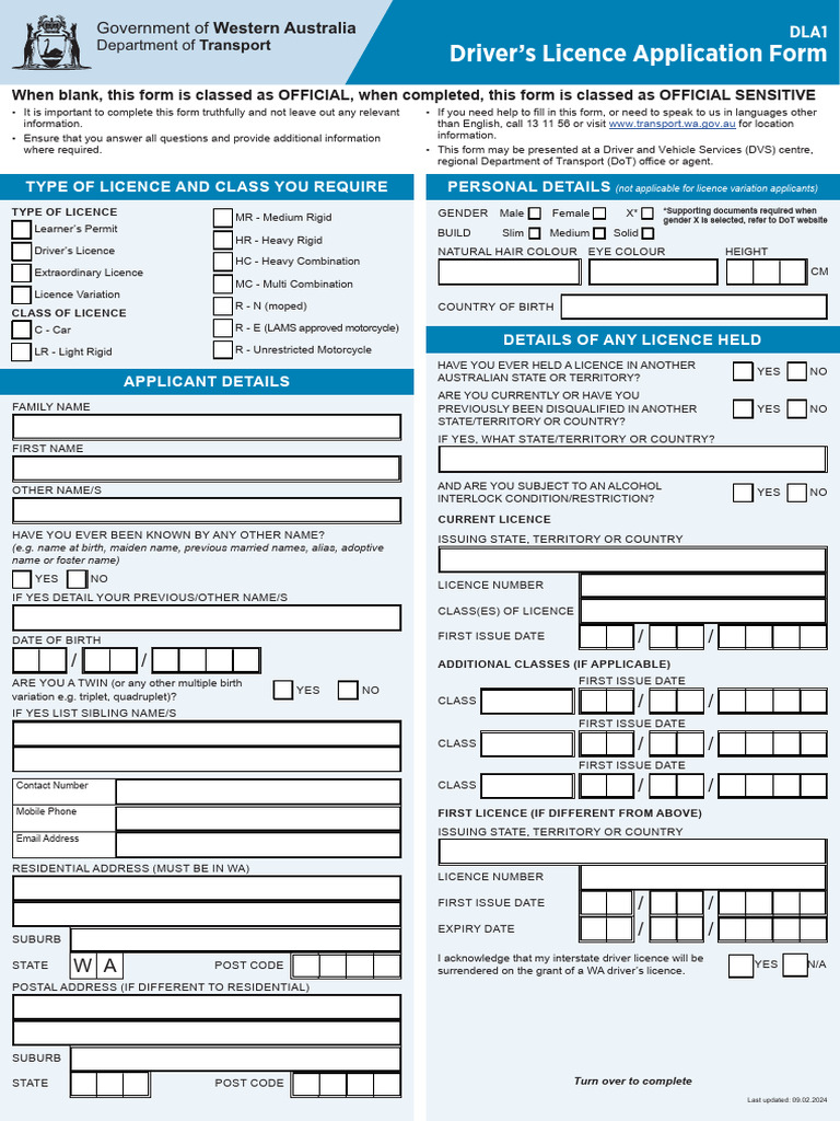 LBU F DL DLA 1 DriversLicenceApplication | PDF | Driver's License | Witness