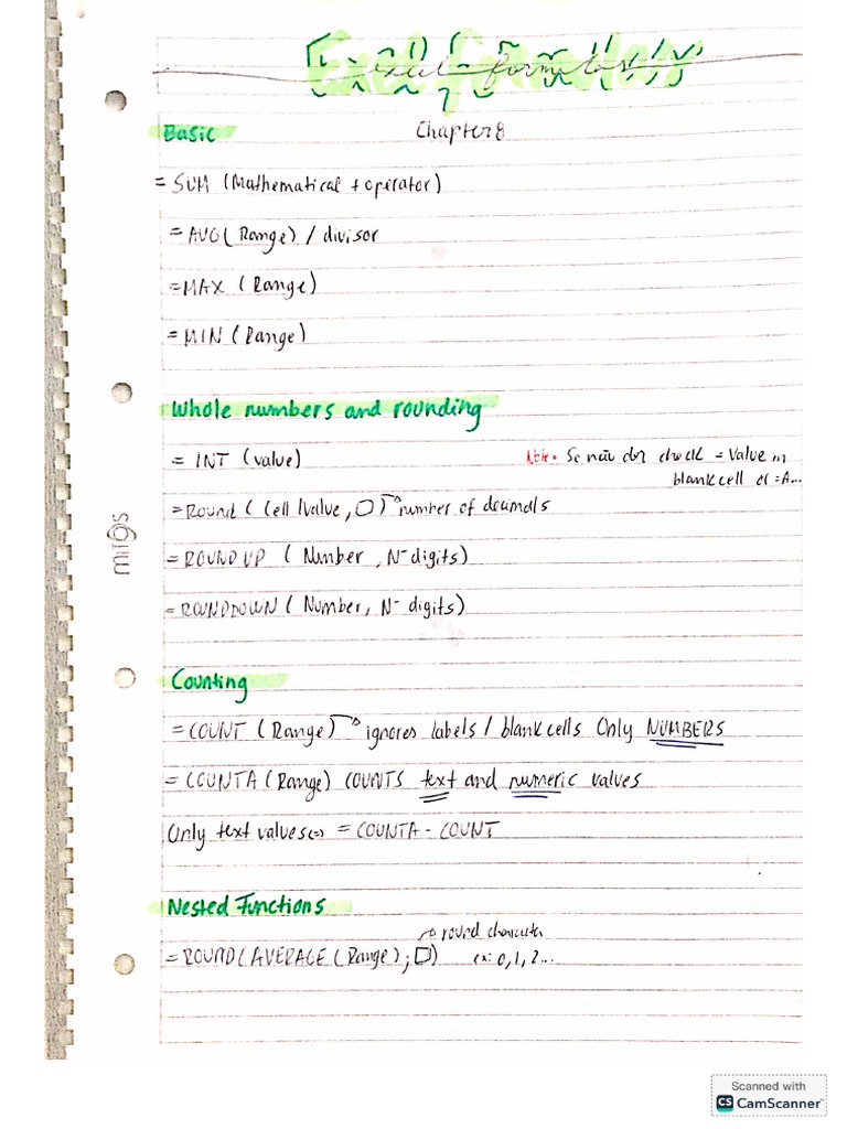 IT As Level All Excel Functions PDF | PDF