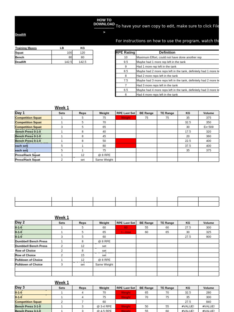 2022 PRs 15 Week Program - 4x Bench, Conventional Deadlift | PDF ...