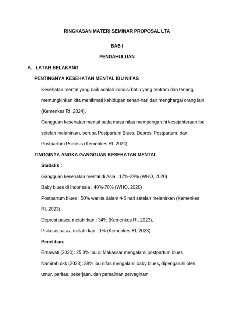 Ringkasan Materi Seminar Proposal Lta-1 | PDF