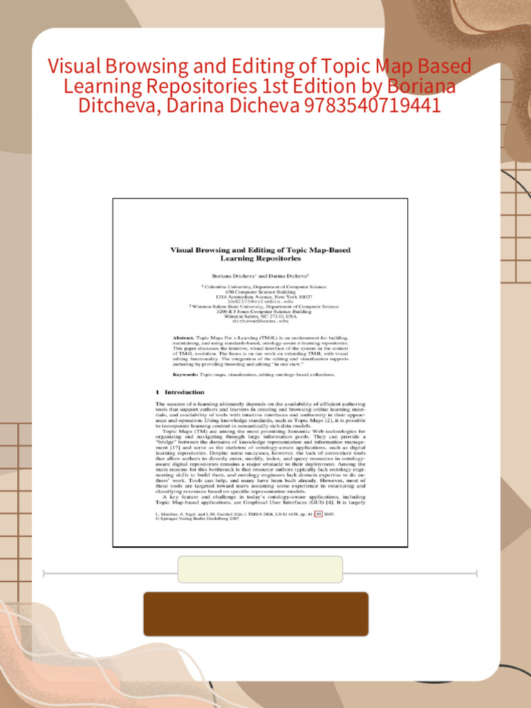 PDF Visual Browsing and Editing of Topic Map Based Learning Repositories 1st Edition by Boriana ...