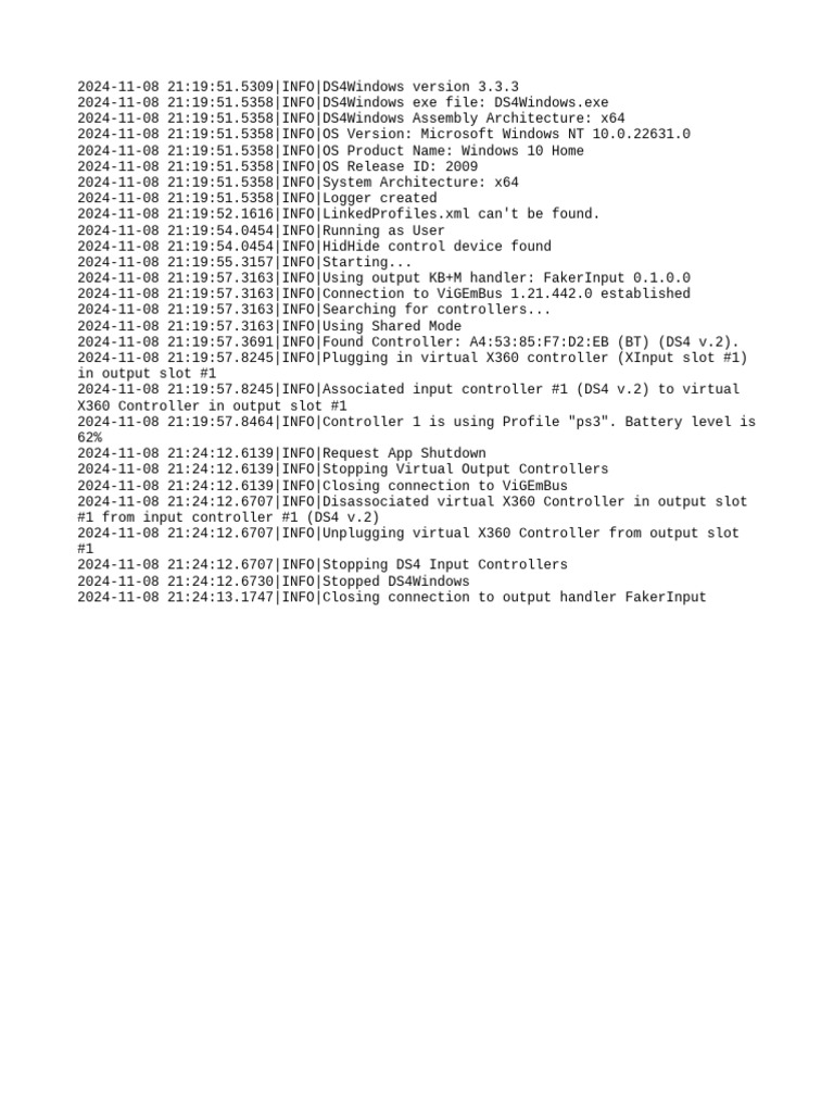 Ds4windows Log 20241108.1 | PDF
