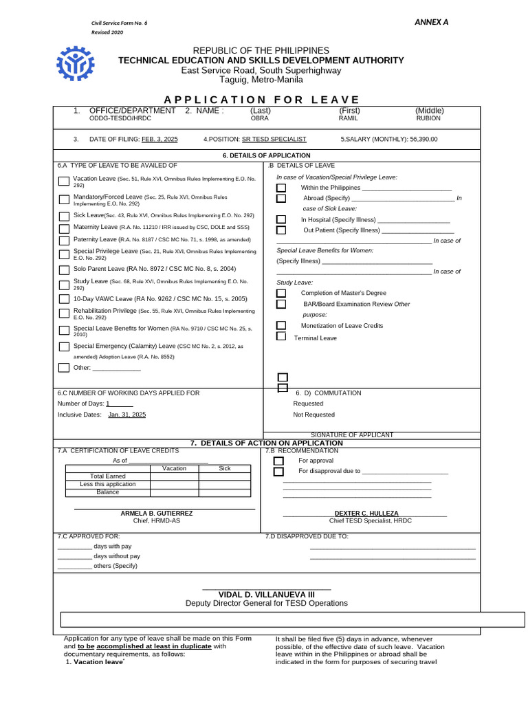 Civil Service Leave Application Form | PDF | Parental Leave | Justice