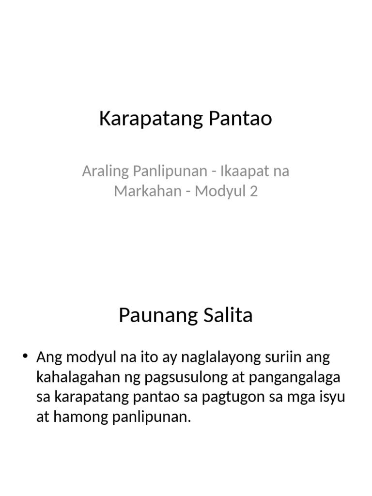 Karapatang Pantao Presentation | PDF