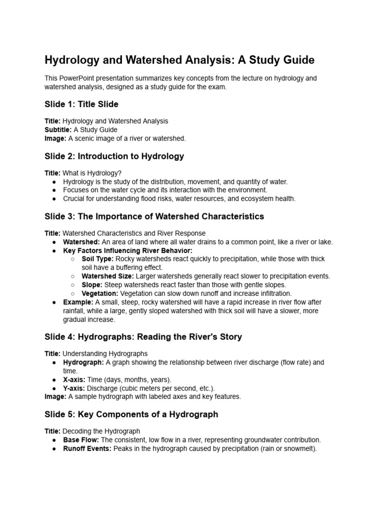 Hydrology and Watershed Analysis | PDF | Drainage Basin | River