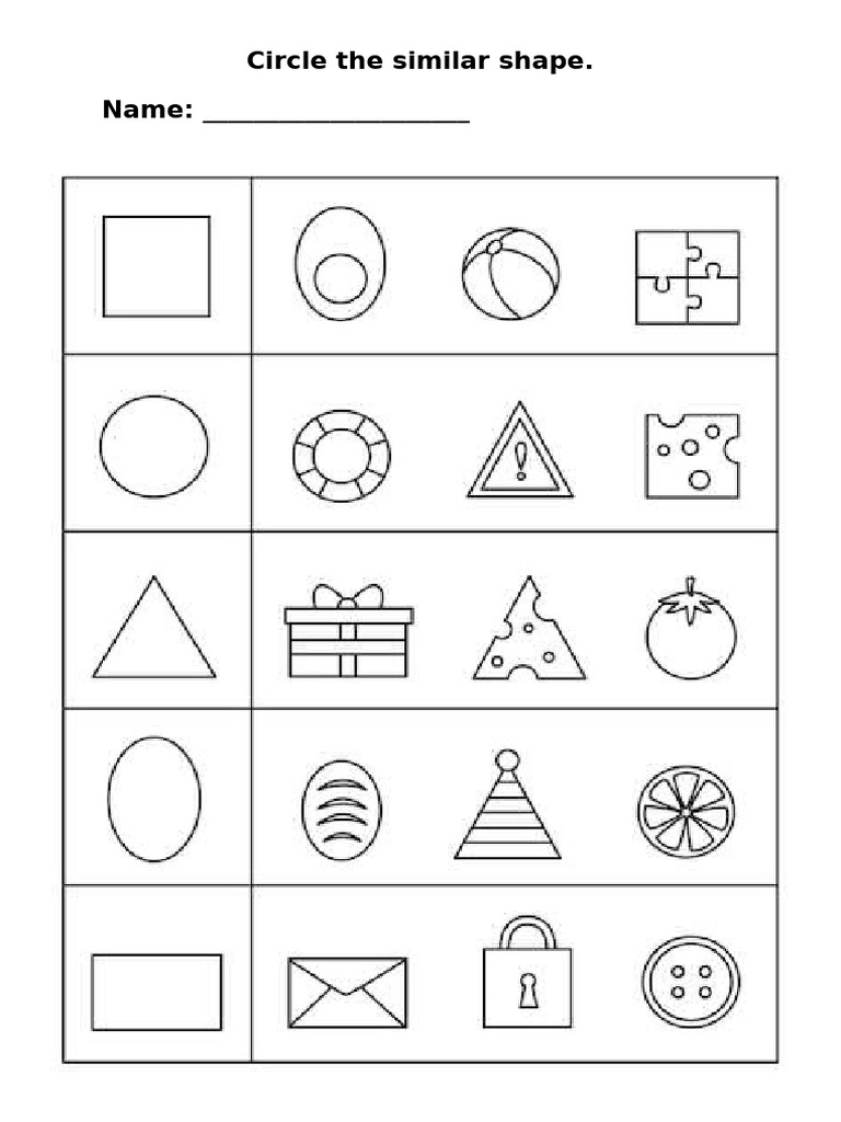 Circle The Similar Shape | PDF