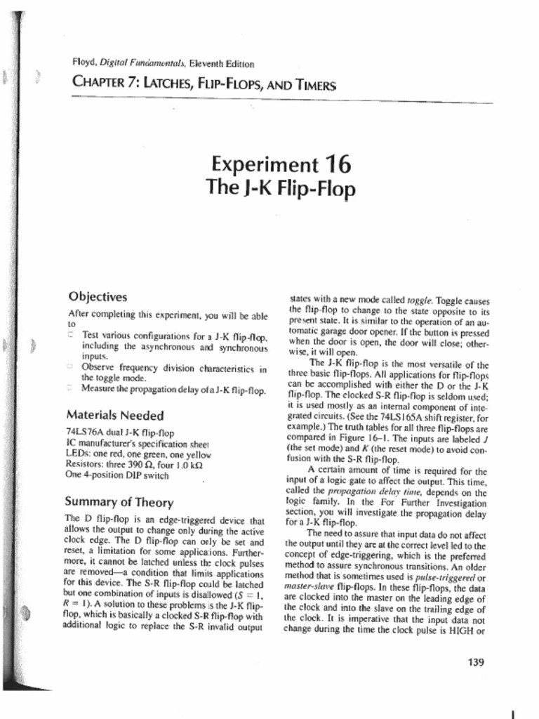 JK Flip Flop Expt 16 | PDF