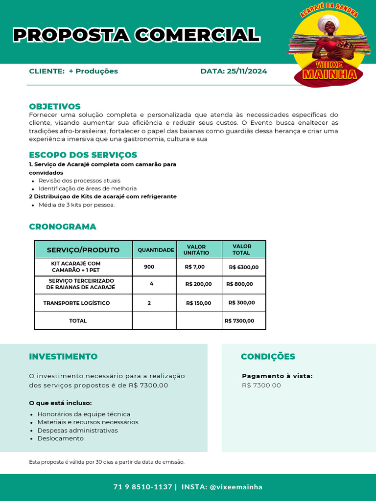 Documento A4 Proposta Comercial Simples Verde | PDF