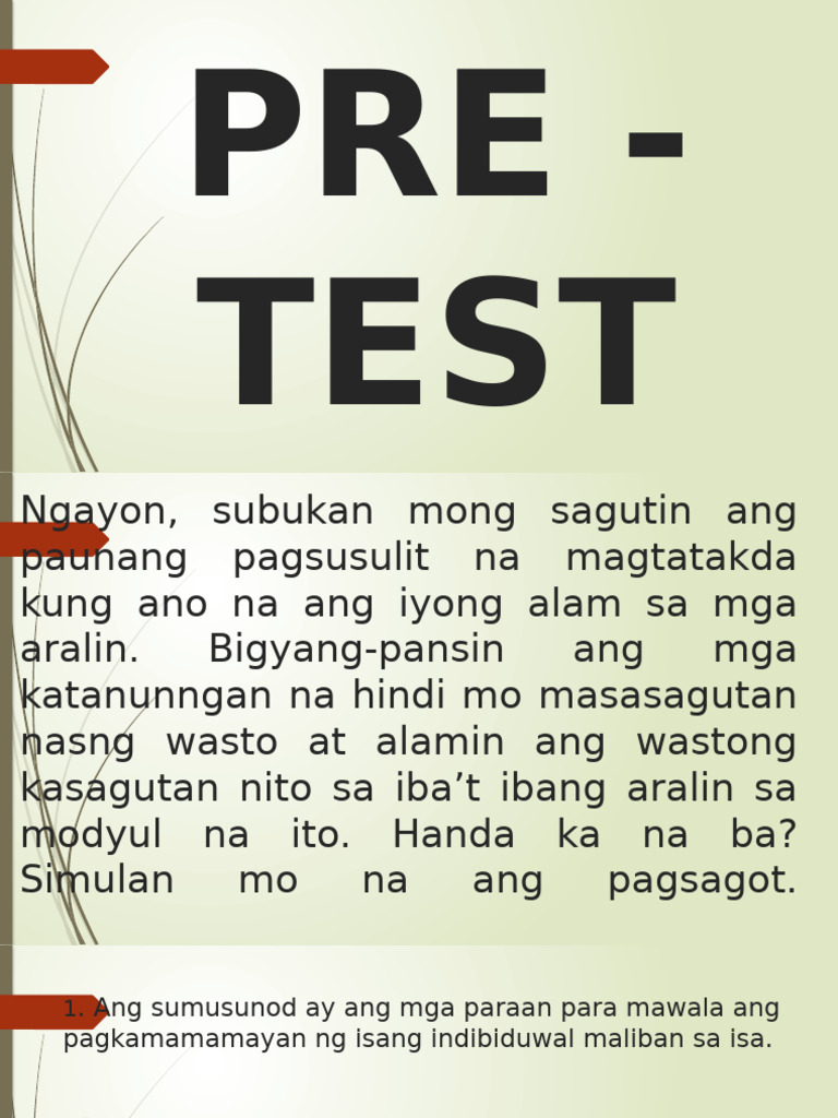 Pretest Post Test Copy | PDF