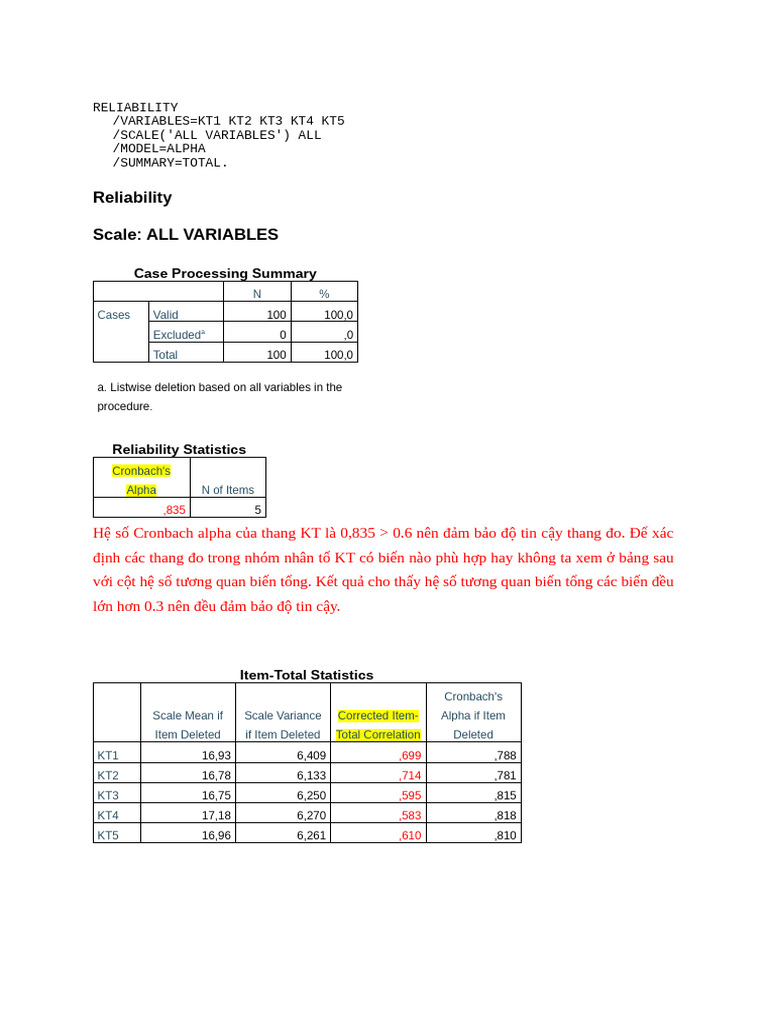 Cronbach alpha-NCKH | PDF | Scientific Method | Data Analysis