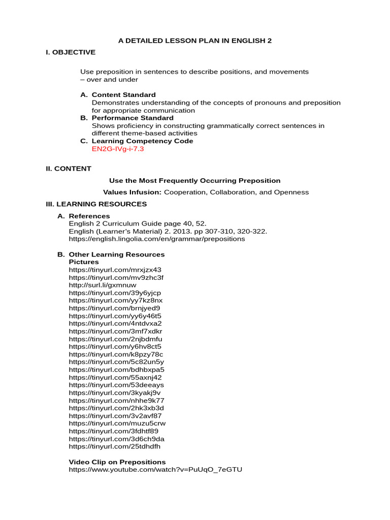 A Detailed Lesson Plan in English 2 Saceda, Stephen | PDF | English ...
