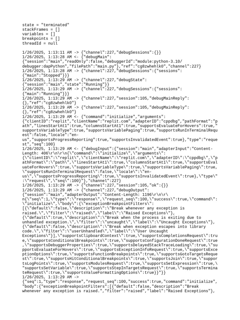 Debugger Logs | PDF | Computer Programming | Software Engineering