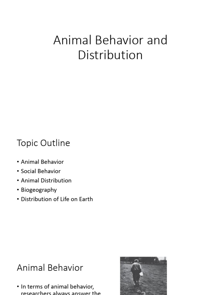 Lecture 6 - Animal Behavior and Distribution | PDF | Ethology | Natural ...