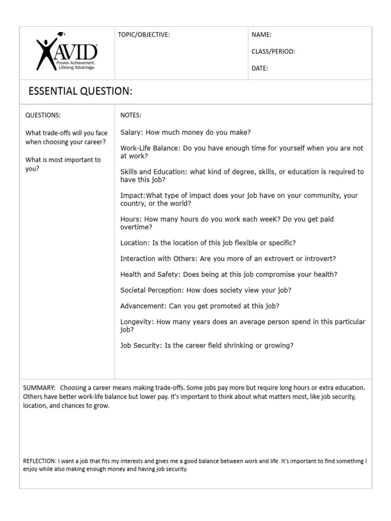 Copy of [Template] AVID Cornell Notes Template | PDF