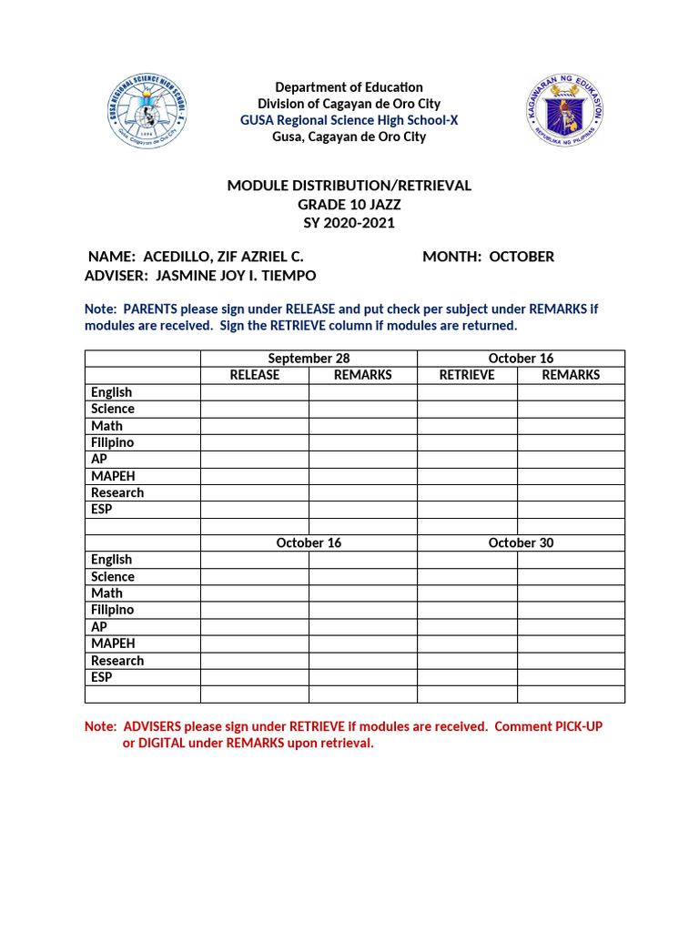 Dis - Ret Form | PDF