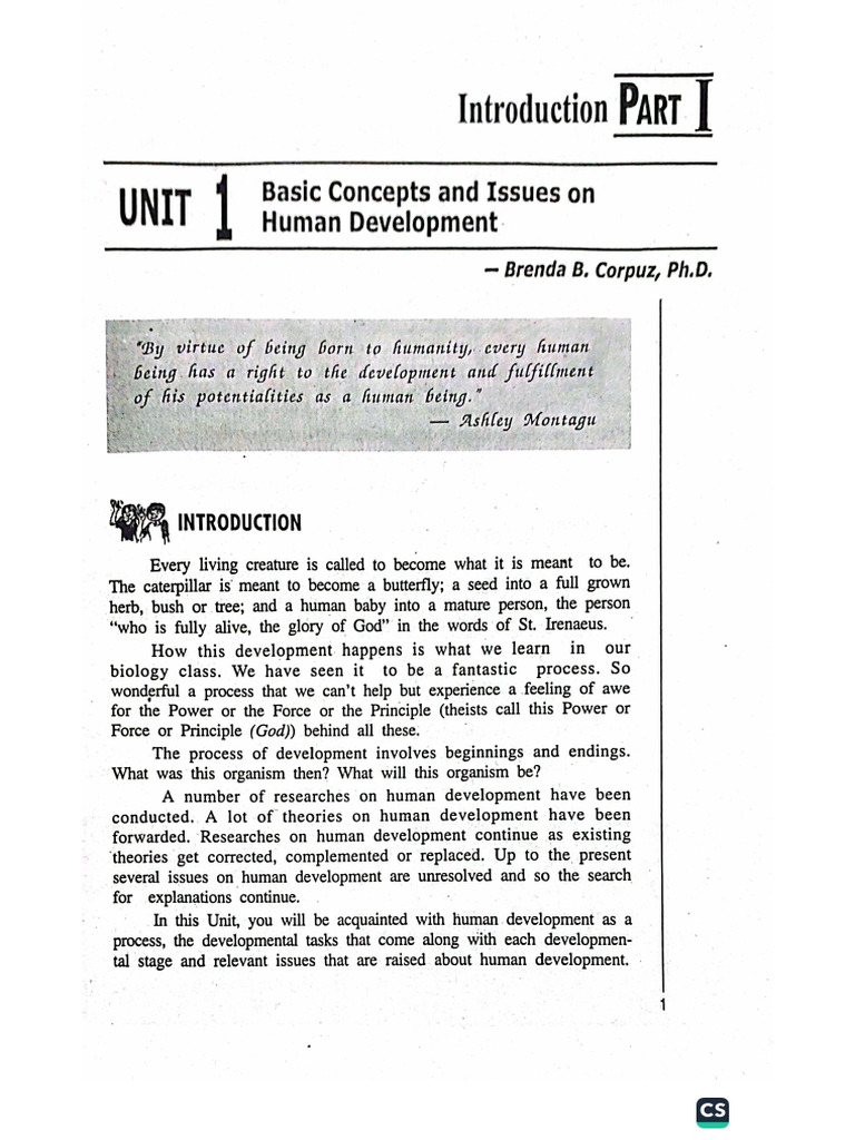 Module 1 (Basic Concepts and Issue's On Human Development) | PDF