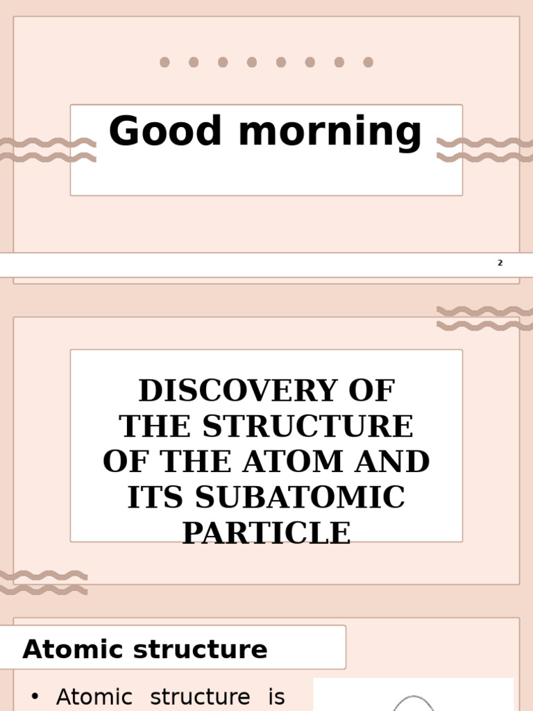 Structure of Atom and Sub Atomic Particles | PDF | Atoms | Atomic Nucleus