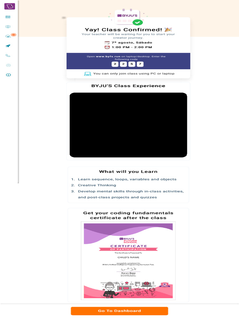BYJU'S Coding Class Overview | PDF