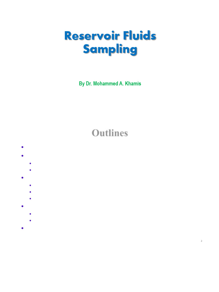 Well Fluid Sampling Techniques | PDF | Petroleum Reservoir | Oil Well
