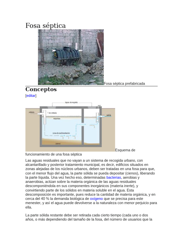 Fosa Séptica | PDF | Tanque séptico | Ingeniería Ambiental