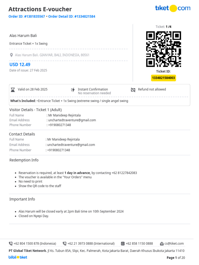 Event E-Voucher - Order ID - 1301835567 - 27022025 | PDF | Qr Code ...