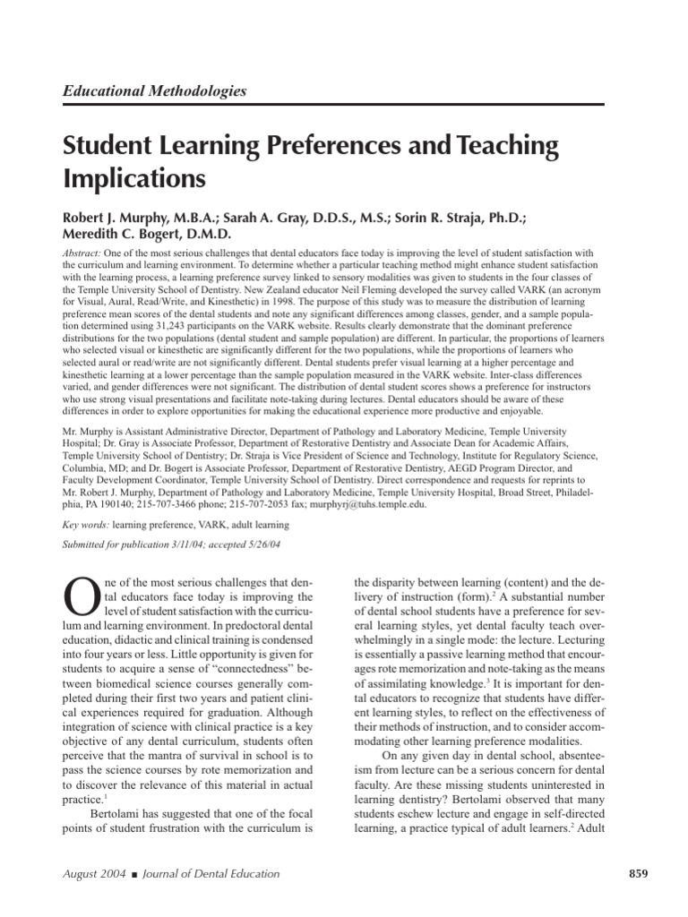 Student_Learning_Preferences_and_Teachin (1) | PDF | Learning Styles ...