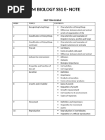 s1 Biology Notes | PDF | Tissue (Biology) | Microscope